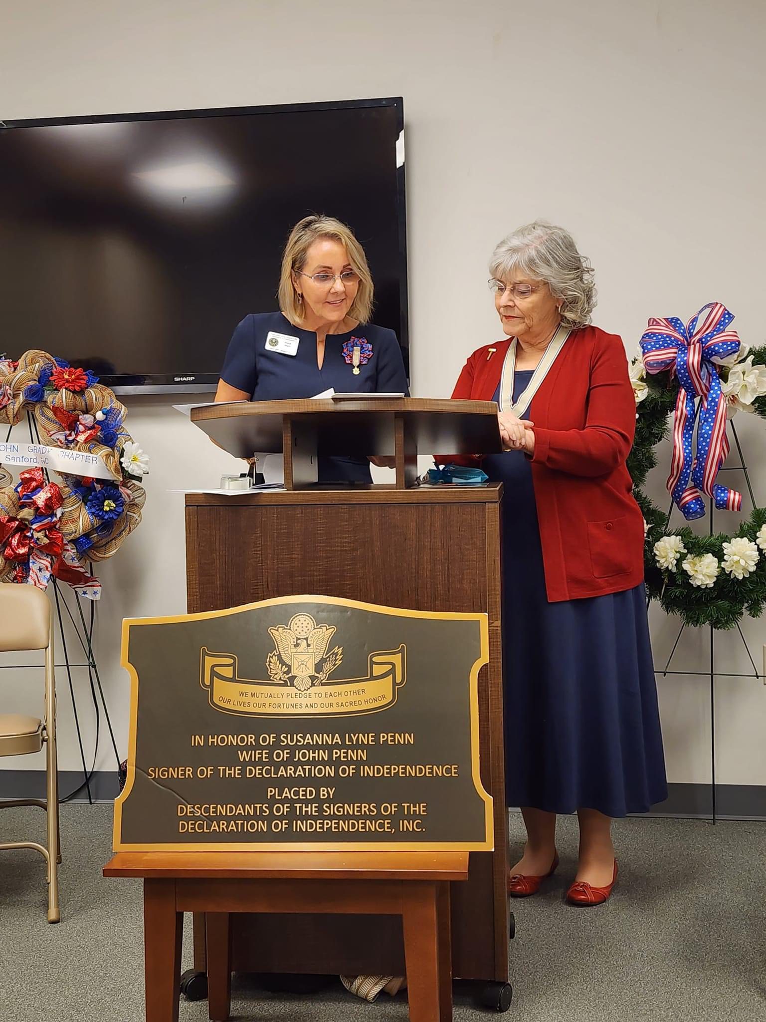 Susanna Lyne Penn Plaque Dedication | Descendants of the Signers of the ...